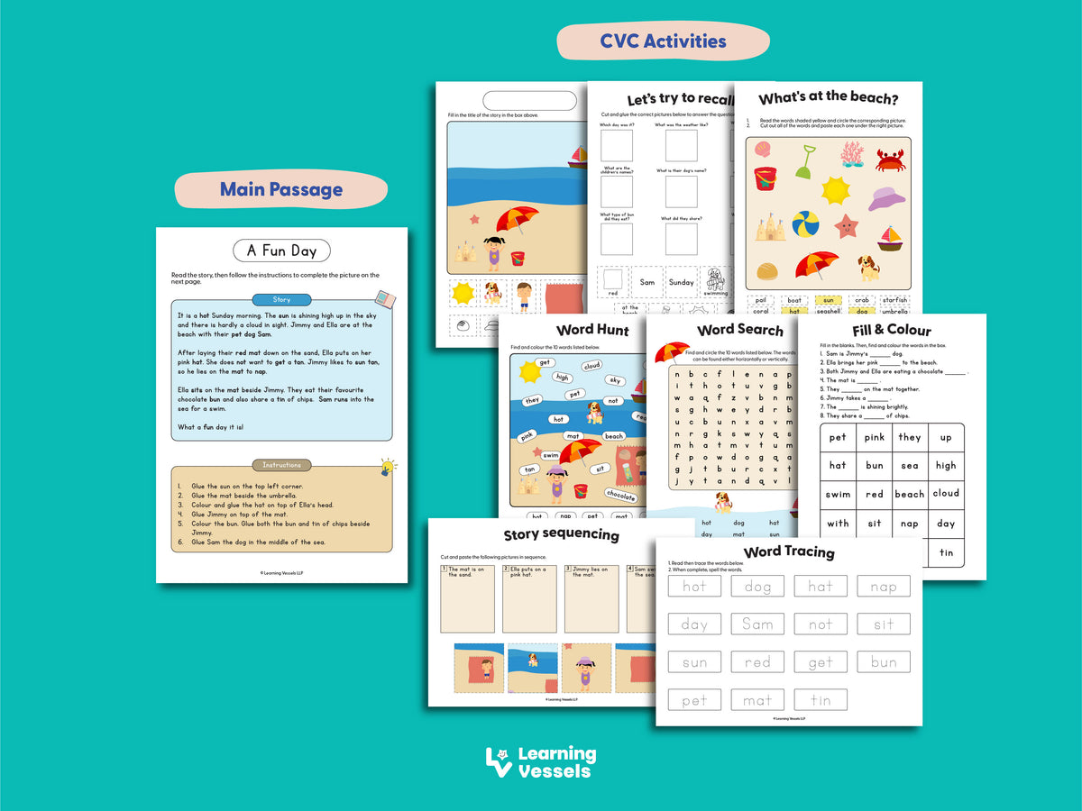 CVC Story Activities - At the Beach (PDF) – Learning Vessels