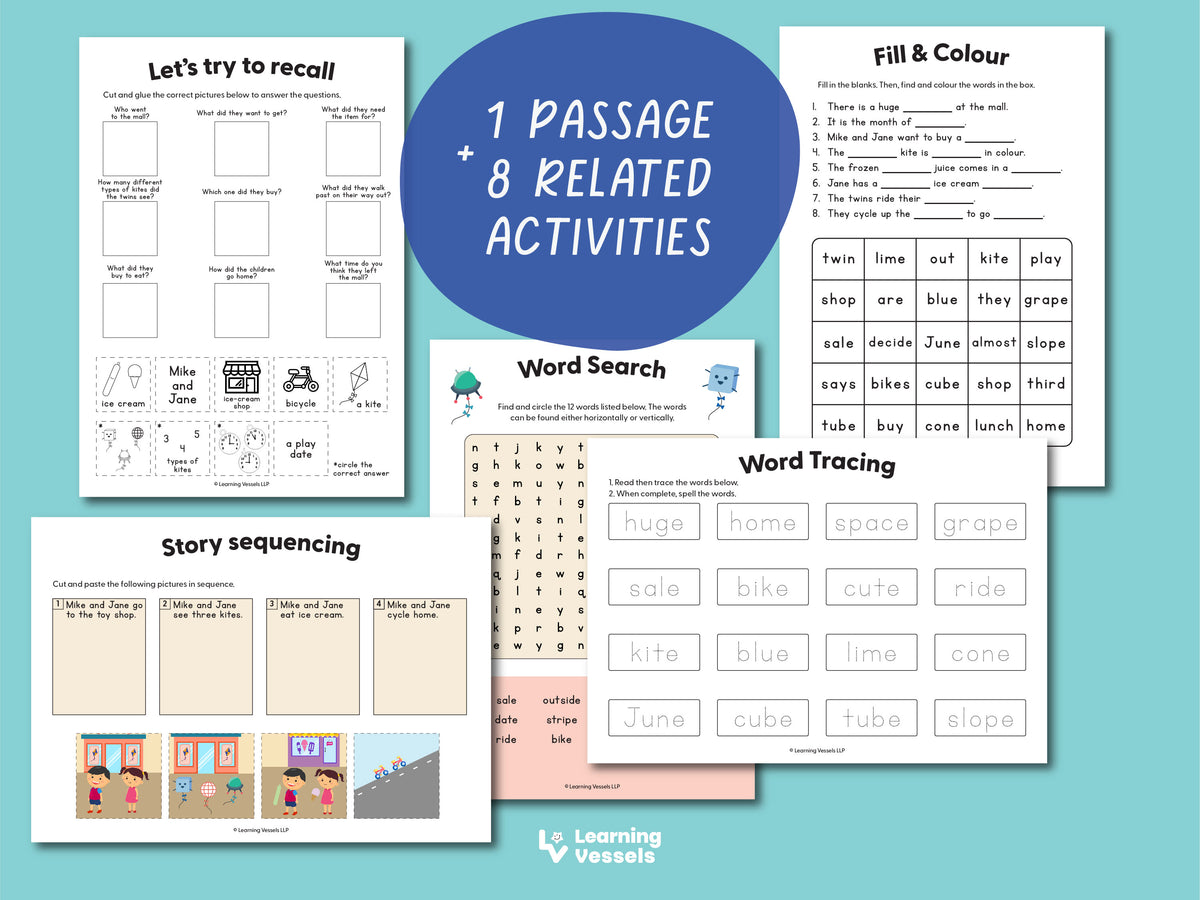 Magic 'e' Story Activities - A Sale at the Mall – Learning Shopyard