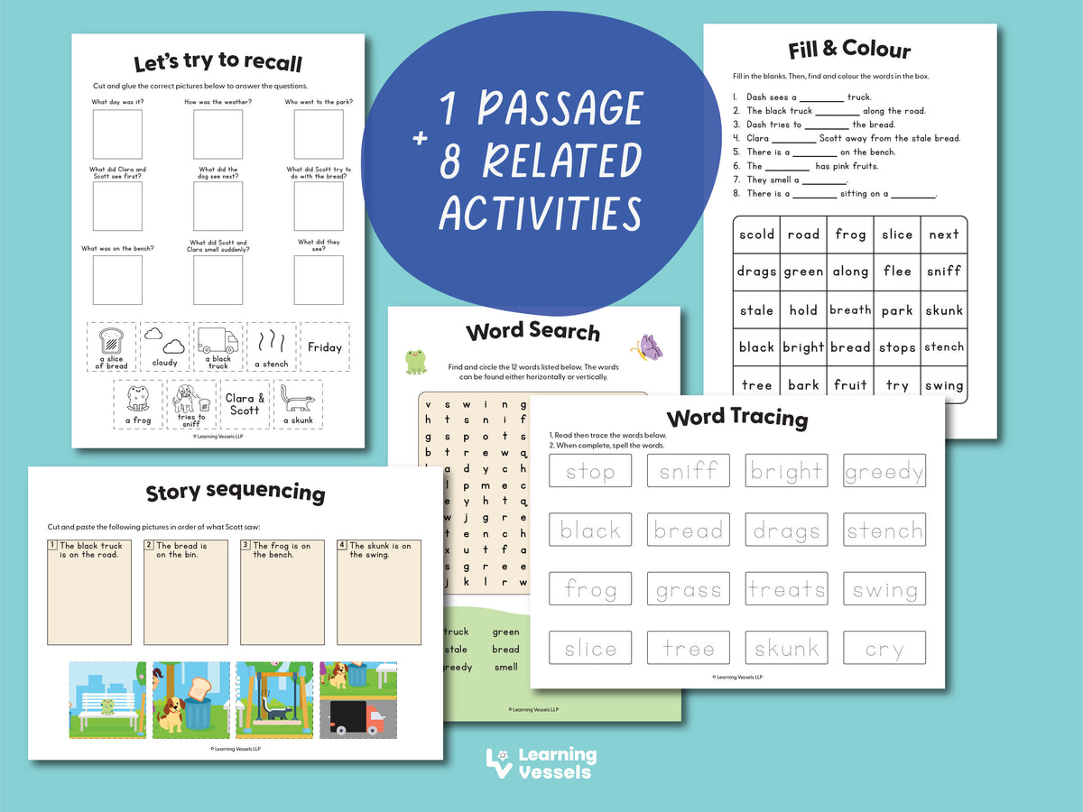Beginning Consonant Blends Story Activities - A Stroll in the Park ...